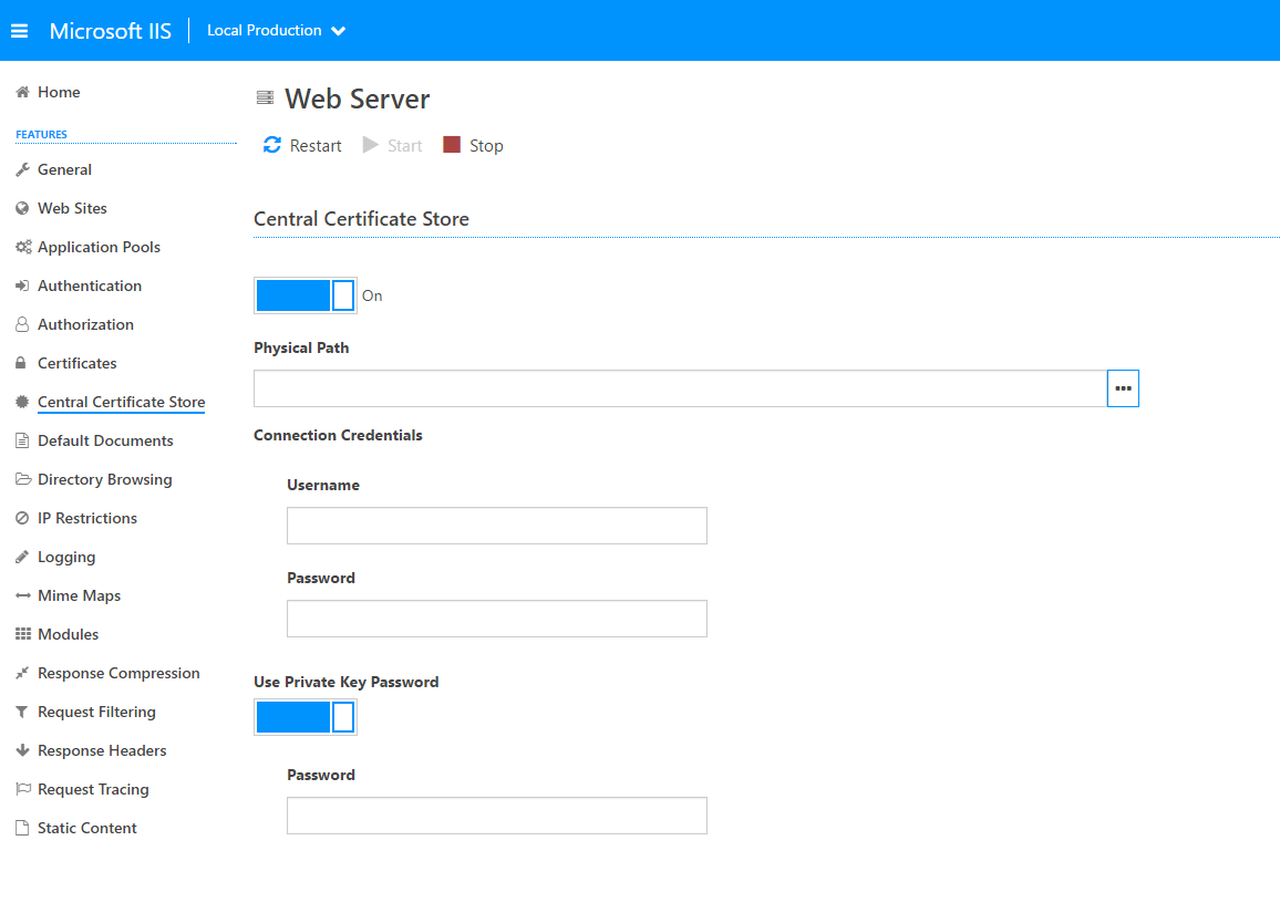 Microsoft Iis Administration Api Central Certificate Store Support And Certificate Improvements 
